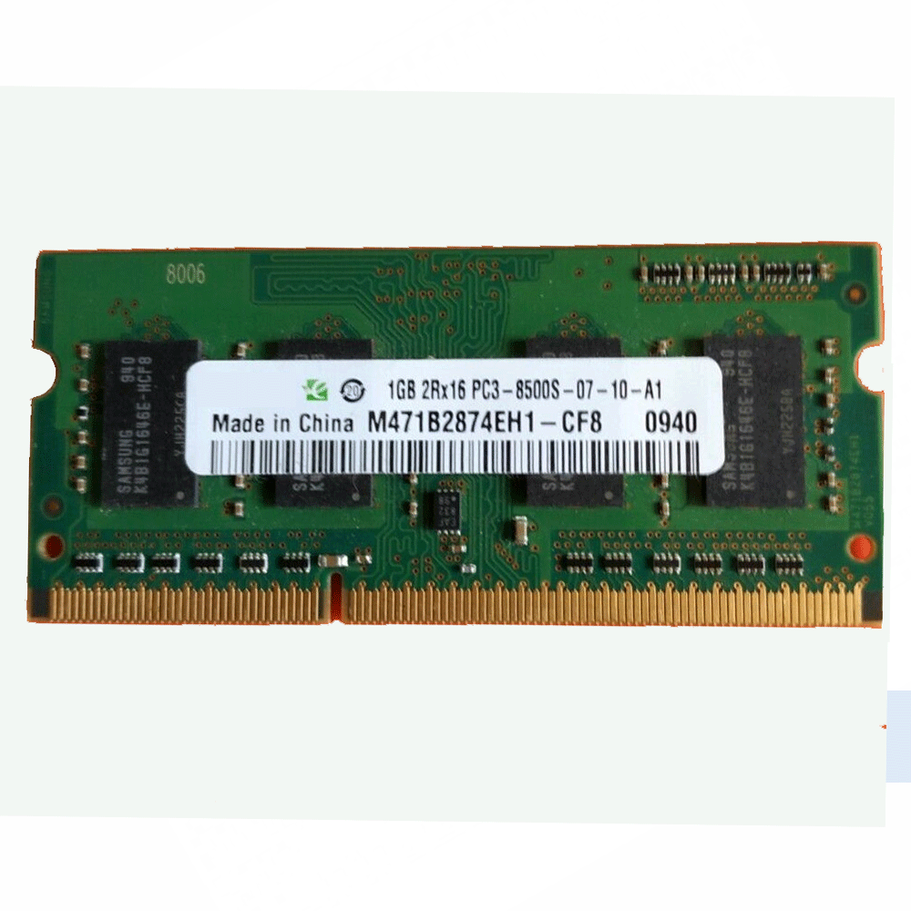 Samsung 1GB DDR3 RAM 2Rx16 PC3-8500S Laptop Memory