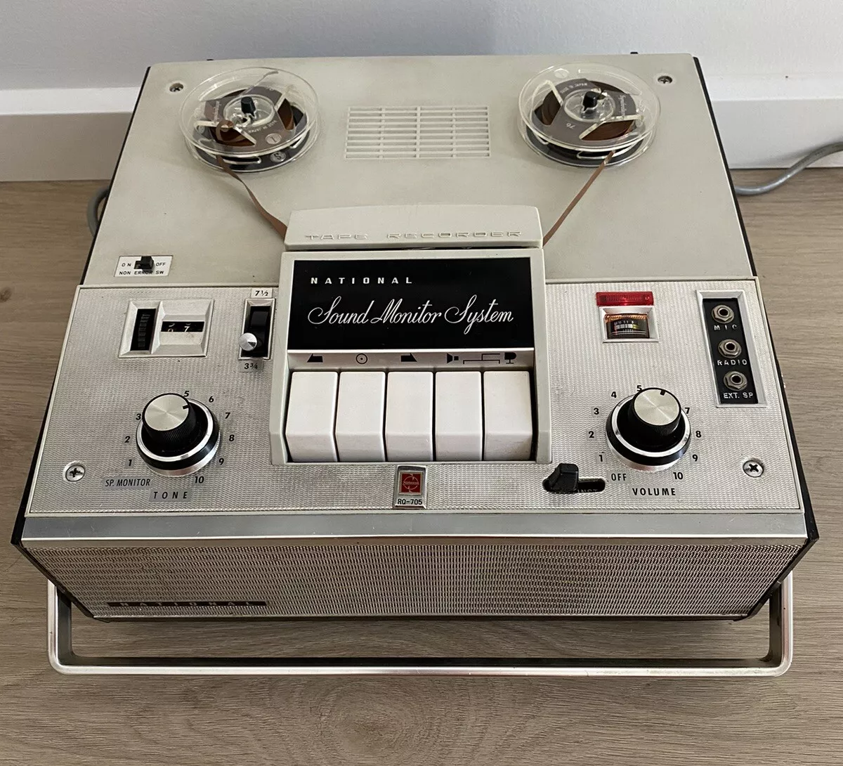 Vintage National Tape Recorder - Sound Monitor System - RQ-705 Reel-To-Reel